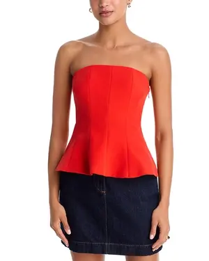 Aqua Panel Strapless Top - Exclusive Red