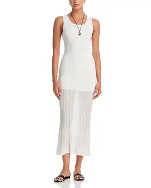 Aqua Knit Sheer Bottom Maxi Dress - Ivory