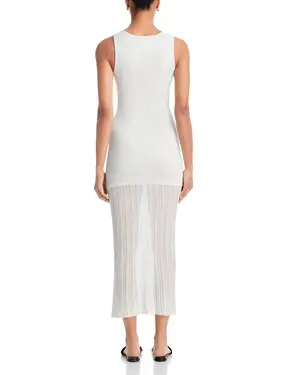 Aqua Knit Sheer Bottom Maxi Dress