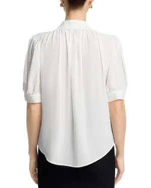 T Tahari Short Sleeve V-neck Top - White Star