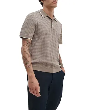 Rag & Bone Harvey Rib Polo Shirt - Wolf Grey