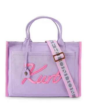 Kurt Geiger Large Canvas Tote - Light Purple/pastel Pink