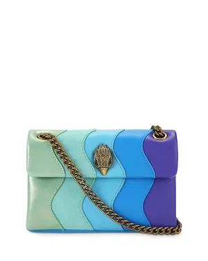 Kurt Geiger Kensington Mini Multicolor Leather Shoulder Bag - Open Blue