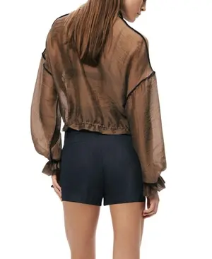 NOCTURNE Sheer Zip-front Jacket - Camel
