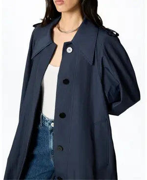NOCTURNE Single-breasted Cotton Trench Coat
