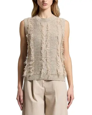 Peserico Fringe Trim Knitted Top - Beige Birch