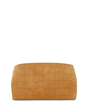 FERRAGAMO Mini Embossed Suede Crossbody Bag - Naturale