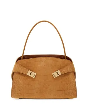 FERRAGAMO Hug Soft Suede Shoulder Bag