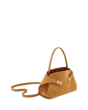 FERRAGAMO Hug Soft Suede Shoulder Bag