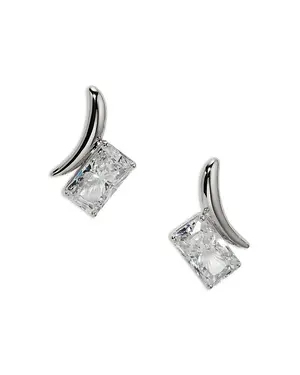 Nadri Phenom Drop Stud Earrings - Rhodium