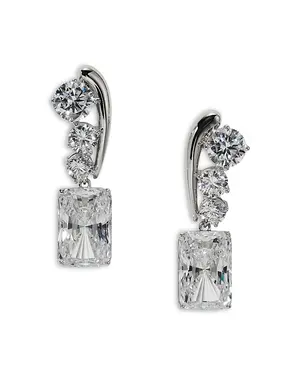 Nadri Phenom Drop Earrings - Rhodium