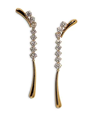Nadri Phenom Long Linear Earrings - Gold