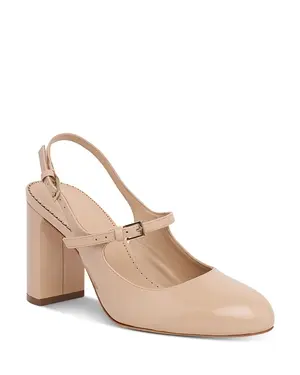 Cinq À Sept Lola Patent Mary Jane Slingback Pumps - Nude