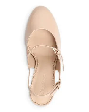 Cinq À Sept Lola Patent Mary Jane Slingback Pumps - Nude