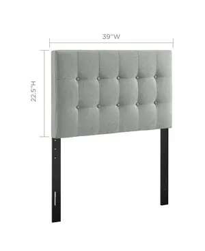 MODWAY Emily Upholstered Fabric Headboard - Gray