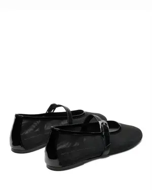 STUART WEITZMAN Sai Bareitall Mary Jane Flats - Black