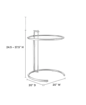 MODWAY Eileen Gray Metal Side Table - Silver