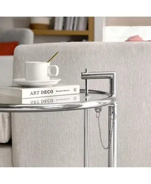 MODWAY Eileen Gray Metal Side Table - Silver