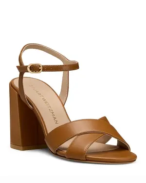 STUART WEITZMAN Alyssa 85 Block Heel Sandals - Boho Tan