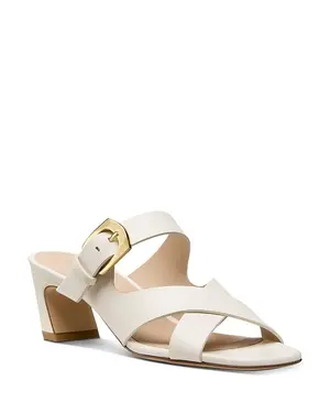 STUART WEITZMAN Sai 50 Slides With Buckle Detail - Cream