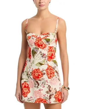 Cara Cara Claudine Mini Dress - Blossoms Egret