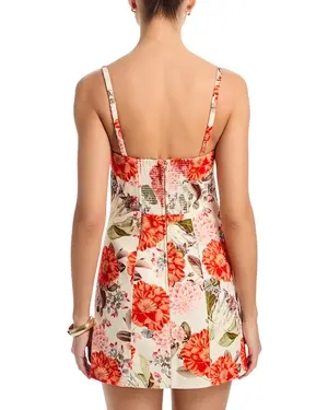 Cara Cara Claudine Mini Dress - Blossoms Egret