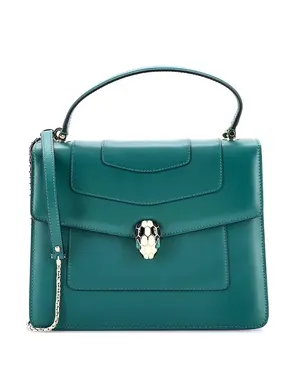 BVLGARI Medium Serpenti Forever Top Handle Bag Leather - Green