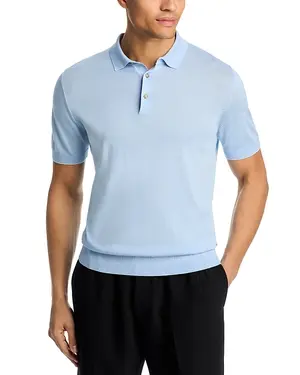 BOSS Silk Cotton Polo Shirt - Open Blue