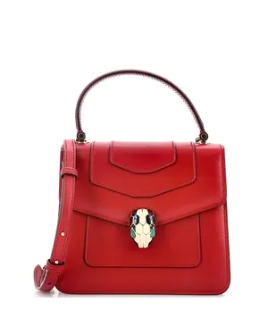 BVLGARI Small Serpenti Forever Top Handle Bag Leather - Red