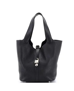 Hermès Mm Picotin Lock Bag Clemence - Black