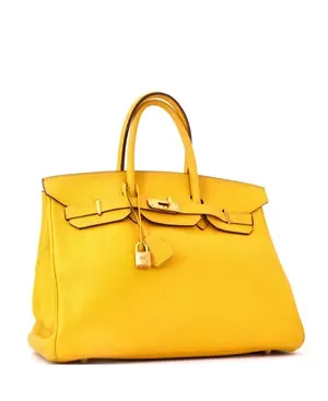Hermès Birkin 35 Handbag Togo With Gold Hardware - Soleil