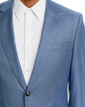 BOSS H-huge Sharkskin Slim Fit Suit - Open Blue
