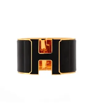 HERMES Extra Wide Clic H Bracelet Enamel - Enamel/silver Tone