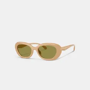 COACH C Hardware Round Sunglasses Eggshell