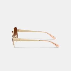 COACH C Hardware Metal Pilot Sunglasses - Brown/gold