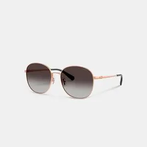 COACH C Hardware Metal Round Sunglasses - Purple Gradient
