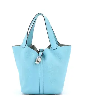 HERMES Mm Picotin Lock Bag Clemence - Blue