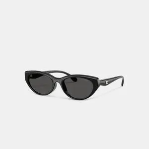 COACH C Hardware Oval Cat Eye Sunglasses - Black