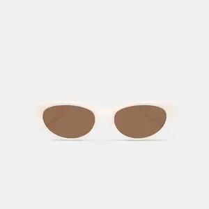 COACH C Hardware Oval Cat Eye Sunglasses - Milky Ivory