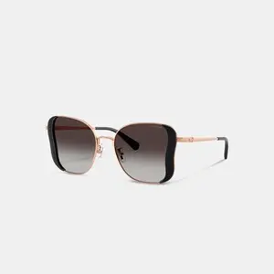 COACH C Hardware Metal Butterfly Square Sunglasses - Grey Gradient
