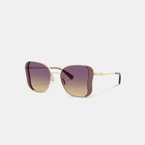 COACH C Hardware Metal Butterfly Square Sunglasses - Purple Gradient