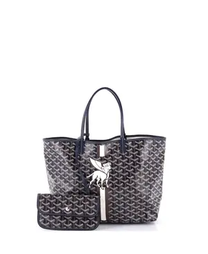 Goyard Saint Louis Pm Tote Printed Coated Canvas - Blue