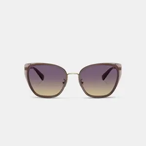COACH C Hardware Metal Square Sunglasses - Purple Gradient