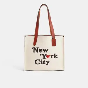 COACH Relay Tote Bag 34 With New York City - Chalk Multi