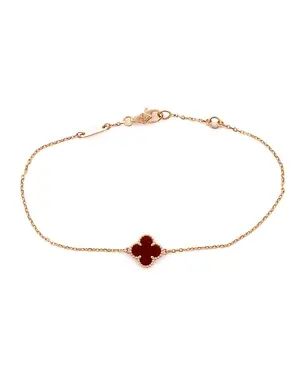 VAN CLEEF & ARPELS Sweet Alhambra Bracelet Rose Gold And Carnelian - Pink