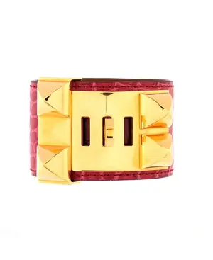 HERMES Collier De Chien Bracelet Alligator
