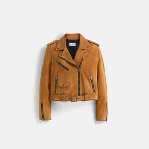COACH Restored Suede Mini Biker Jacket - Canyon