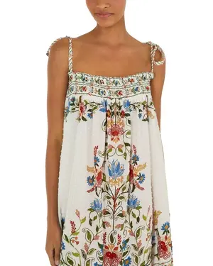 Farm Rio Stitched Garden Long Dress Cover Up