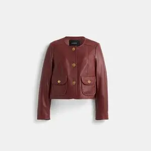 COACH Restored Cardigen Leather Jacket - Saddle