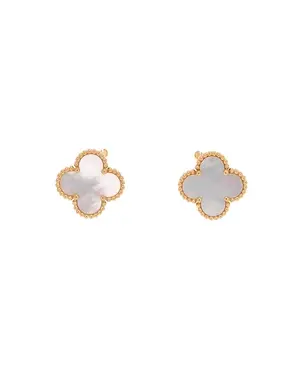 VAN CLEEF & ARPELS Vintage Alhambra Earrings In 18k Gold And Mother Of Pearl - Yellow